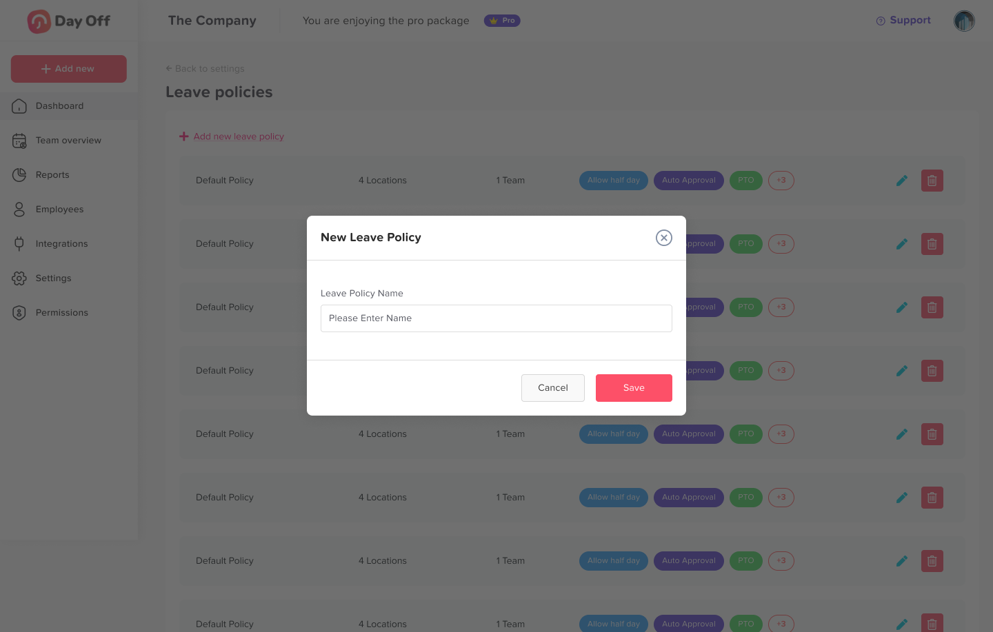 1.2.2. Leave Policies - Day Off