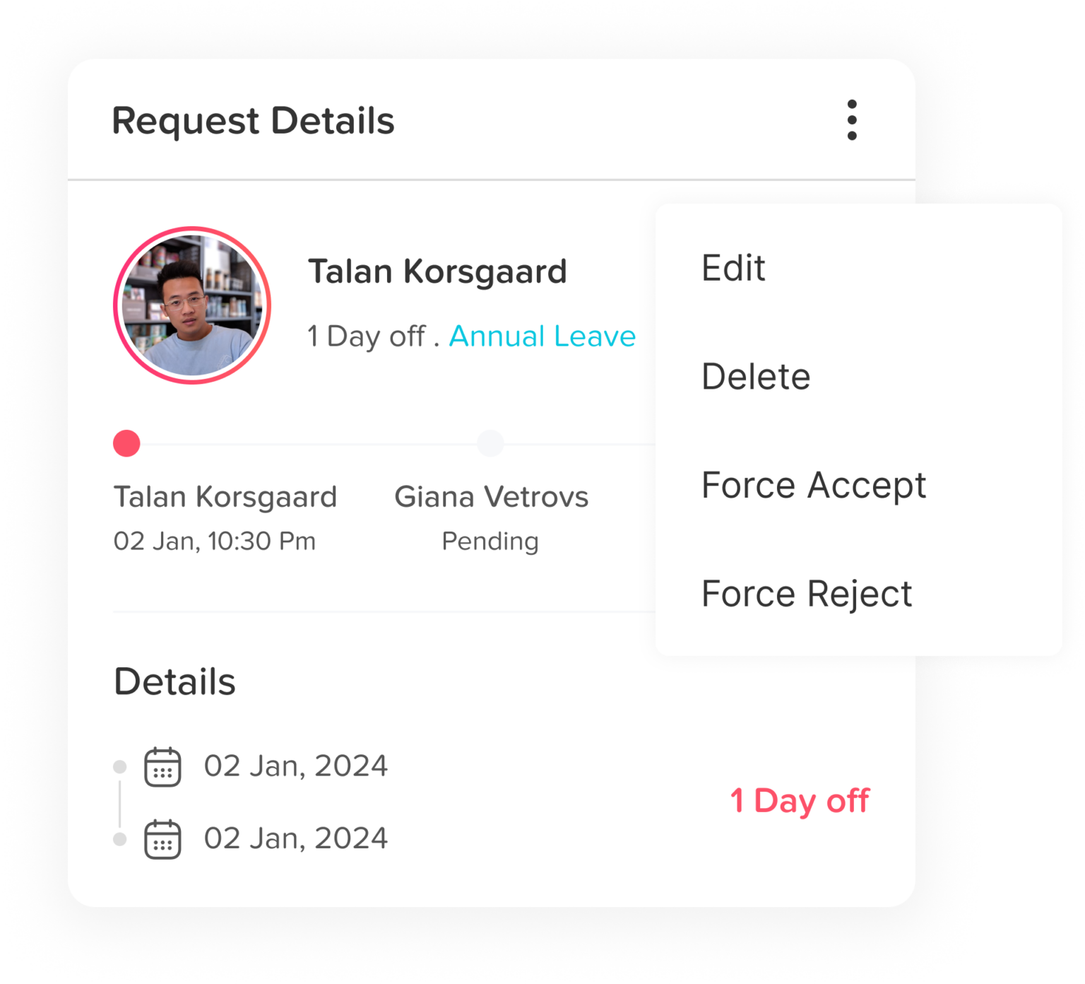 Approval workflow - Day Off