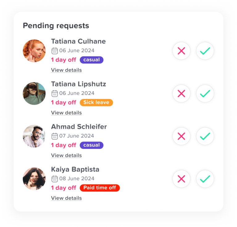 Dashboard Calendar - Day Off