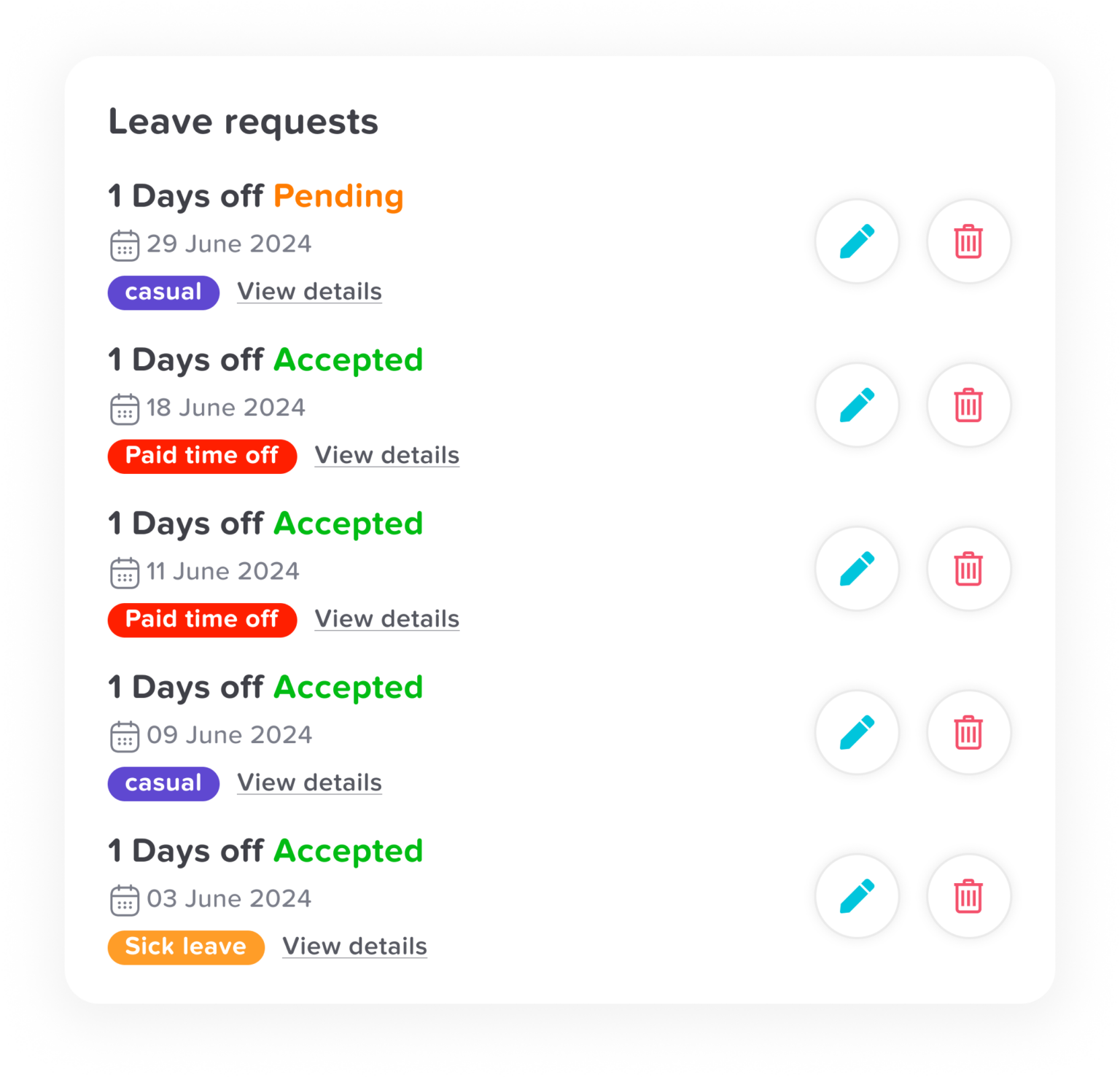 Employees Management - Day Off